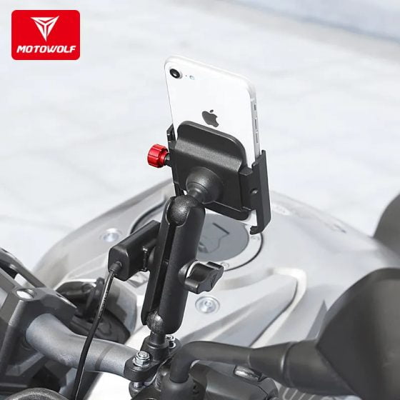 Giá Đỡ Điện Thoại Chống Trượt Motowolf MDL 2821 Chân Kính Đen Sạc